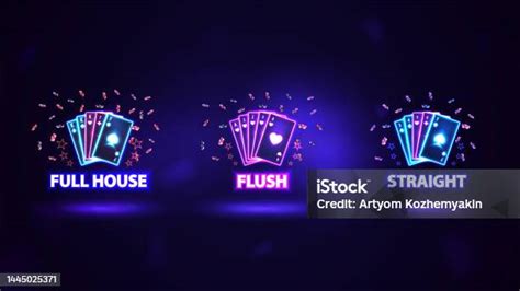 네온 포커 핸드 랭킹 로고 세트 핑크와 블루 샤인 네온 카지노 포커 칩과 카드 놀이 로얄 플러시에 대한 스톡 벡터 아트 및 기타 이미지 로얄 플러시 카드 여가활동 게임