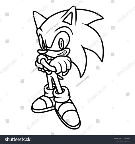 Line Art Vector Sonic Charachter Draw Stock Vector Royalty Free