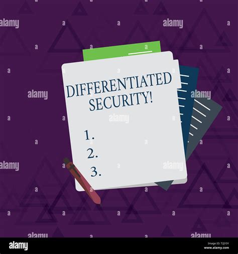 Writing Note Showing Differentiated Security Business Concept For