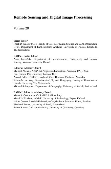 Pdf Multitemporal Remote Sensing
