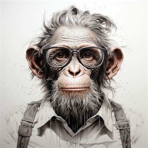 Premium Photo Detailed Chimp Portrait Tattoo Drawing Realistic Art