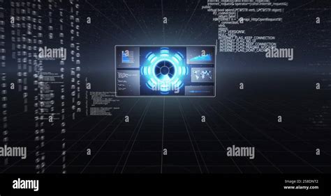 Futuristic Data Visualization Image With Glowing Circular Interface And
