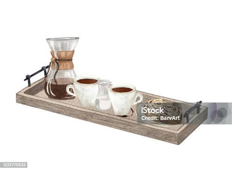 수채화 커피 세트입니다 에스프레소 커피 원두 빈티지 커피 메이커 냄비 손으로 그린 커피 구성 아침 식사는 미학 카드 로고 메뉴