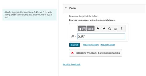 solved a buffer is created by combining 3 45 g of nh3 with