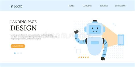 Ai Chatbot Landing Page Template Stock Vector Illustration Of