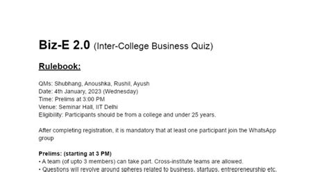 Vivek Kaspa On Linkedin Biz E 20 Rulebook