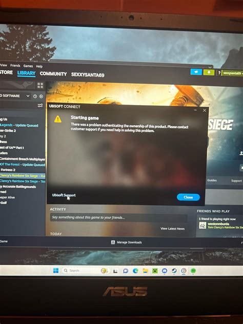 Problem Authenticating Rrainbow6