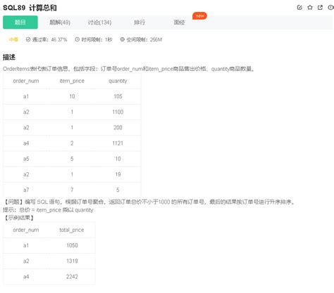 牛客SQL学习 必知必会 计算总和 CSDN博客