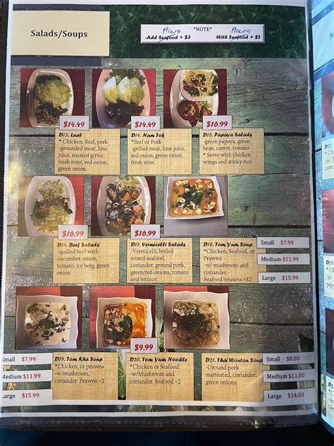 Menu At Coconut Thai Restaurant Chilliwack Chilliwack