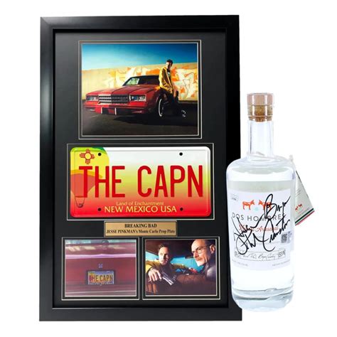 Bryan Cranston Aaron Paul Signed Dos Hombres Bottle Breaking Bad