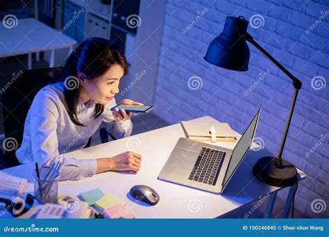 Woman Talk To Audio Assistant Stock Image Image Of Communication