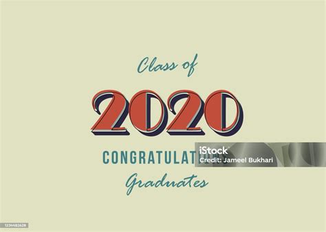 인사 초대 카드에 대한 2020 의 레터링 클래스 졸업 디자인 축 하 이벤트 T 셔츠 파티 고등학교 또는 대학 졸업에 대 한 텍스트 일러스트레이션 벡터 2020년에 대한