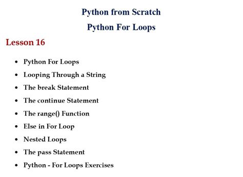 python for loops session 16 pdf connect 4 techs