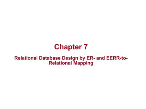 er and eer to relational mapping ppt databases computer software and applications