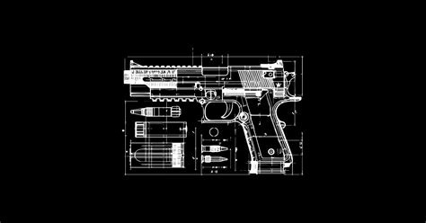 Gun Blueprint Gun Sticker Teepublic