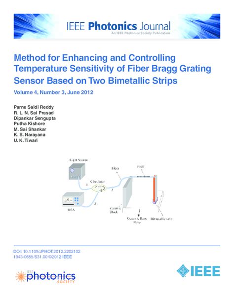 Pdf Method For Enhancing And Controlling Temperature Sensitivity Of Fiber Bragg Grating Sensor
