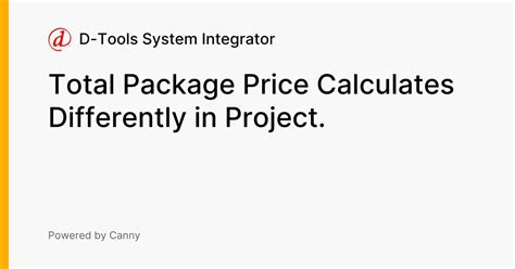 Total Package Price Calculates Differently In Project Voters D