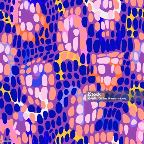 다른 타원형 모양으로 만든 기하학적 배경 타일 패턴 평평한 둥근 요소 포장 셀 텍스처와 원활한 디자인 양식에 일치시키는 예술적 악어 피부 질감 패턴에 대한 스톡 벡터 아트