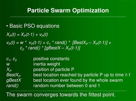 Ppt Particle Swarm Optimization For Image Analysis Stefano Cagnoni