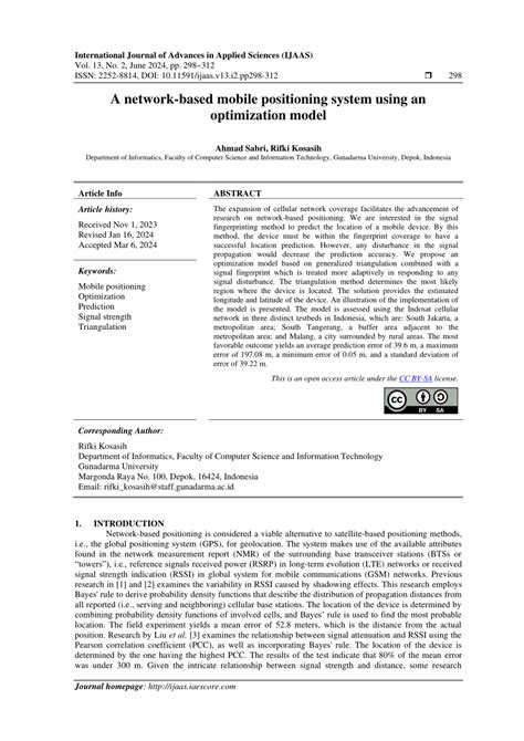 Pdf A Network Based Mobile Positioning System Using An Optimization Model