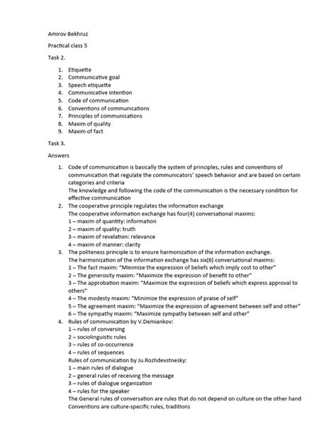 Practical Class 5 Pdf Human Communication Social Psychology