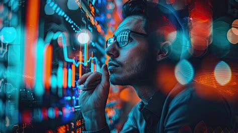 Man Analyzing Data On Screen Premium Ai Generated Image