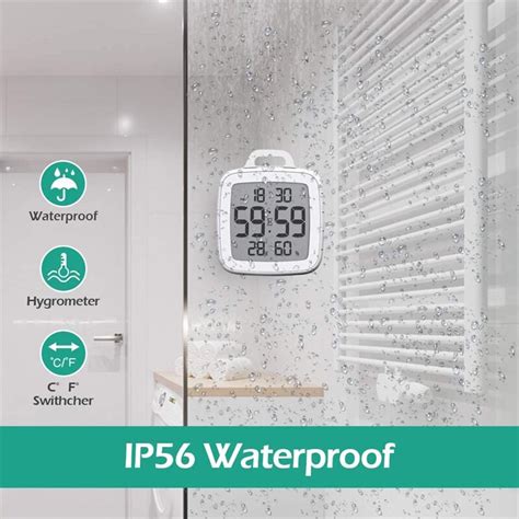 Badu Bg Домашен декор Часовници за душ Цифров стенен часовник за баня Стенен часовник с таймер