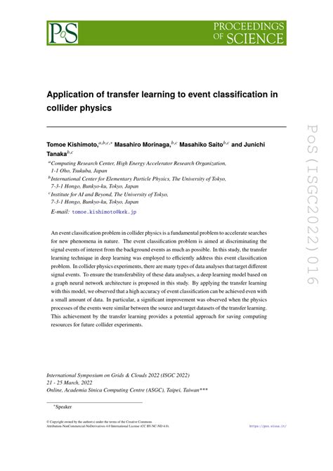 pdf application of transfer learning to event classification in collider physics