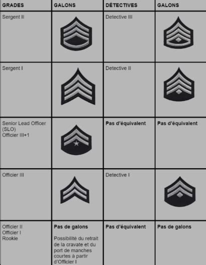 Les Grades And Fonction Los Santos Police Département