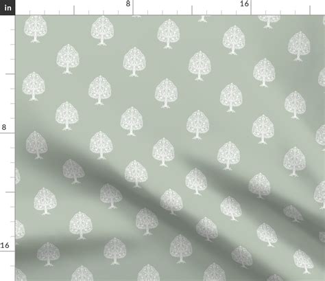 Mini Tree Block Print Wallpaper Fabric Spoonflower