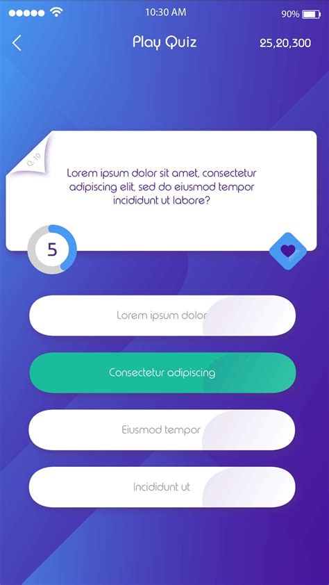 Quiz App Mobile Ui Kit By Lpktechnosoft Codester