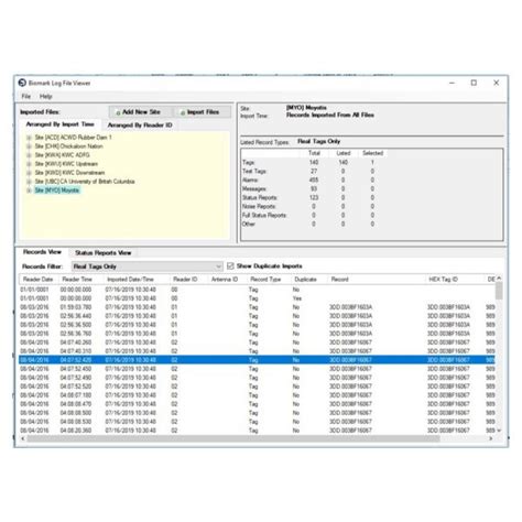 Log File Viewer Biomark Specialists In Identification Solutions
