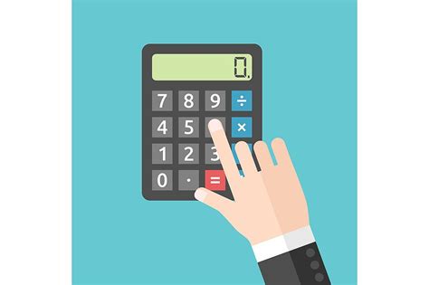Hand Pushing Calculator Button Accounting Business Calculation Button Food Icons Calculator