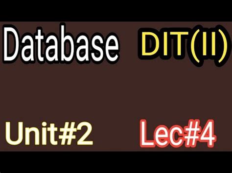 RDBMS Relation Relationship Entity Record Attribute ERD YouTube