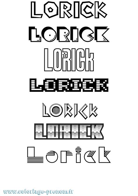Coloriage Du Prénom Lorick à Imprimer Ou Télécharger Facilement