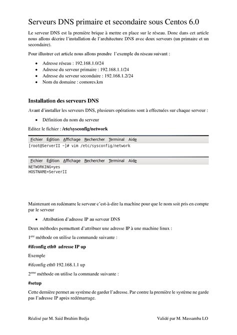 PDF Serveurs DNS Primaire Et Secondaire Sur Centos 6 DOKUMEN TIPS