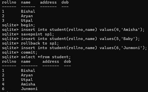 Commit Rollback And Savepoint In Sqltcl Commands Commit Rollback And Savepoint Computer