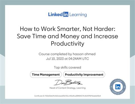 Hassan Ahmed On Linkedin Certificate Of Completion