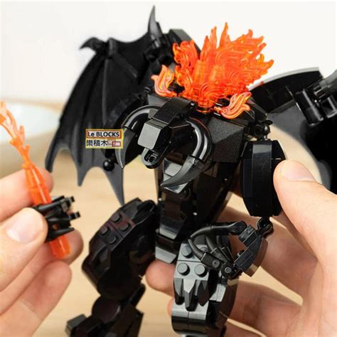 樂積木【預購】第三方 Moc 炎魔 高21公分 魔戒 強獸人 阿索格 索倫 薩魯曼 甘道夫 含頭盔 武器 魔多 露天市集 全台最大的網路購物市集