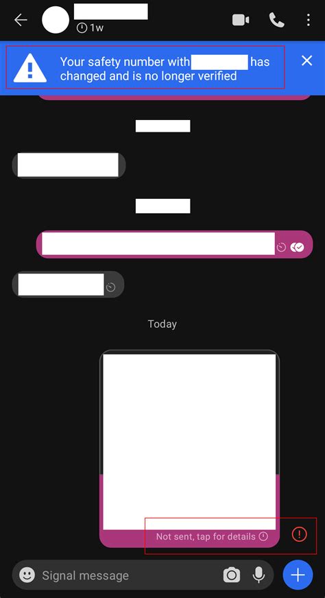 Could Not Send Combined Multimedia And Text Message To Signal Contact After Safety Number Change
