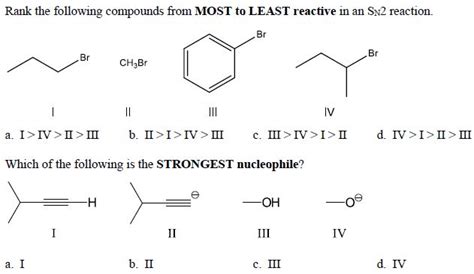 Answered Rank The Following Compounds From Most… Bartleby