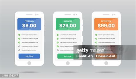 Minimal Pricing Comparison List With Check Mark Ui Design In Smartphone
