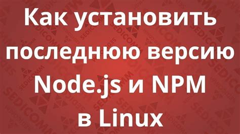 Как установить последнюю версию NodeJS и NPM в Linux