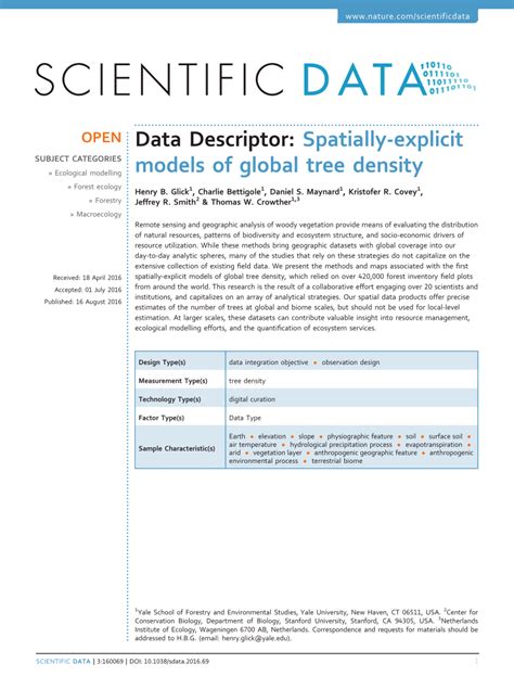 Pdf Spatially Explicit Models Of Global Tree Density