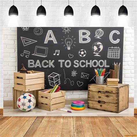 Back To School Backdrop Photography Classroom Blackboard Pcil Books
