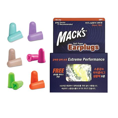 맥스 Macks 맥스 소프트폼 소음방지 귀마개 샘플 6종 수면 소음차단 청력보호 이어플러그 위시버킷
