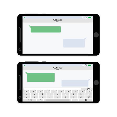 Smartphone Screen Interface Horizontally Messaging Vector Smart Display With Message Bubble And
