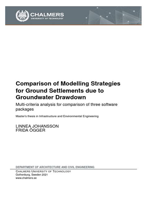 Comparison Of Modelling Strategies For Ground Settlements Due To Groundwater Drawdown Multi