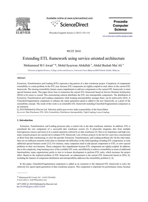 Pdf Extending Etl Framework Using Service Oriented Architecture