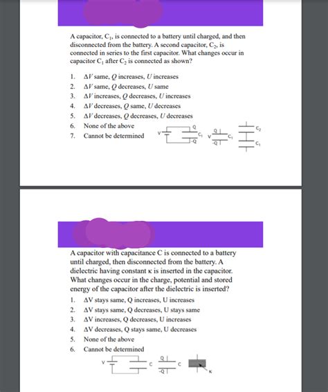 Solved A Capacitor C Is Connected To A Battery Until Chegg Com